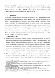 Can PECL help with vexing issues of maritime law? Critical reflections ...